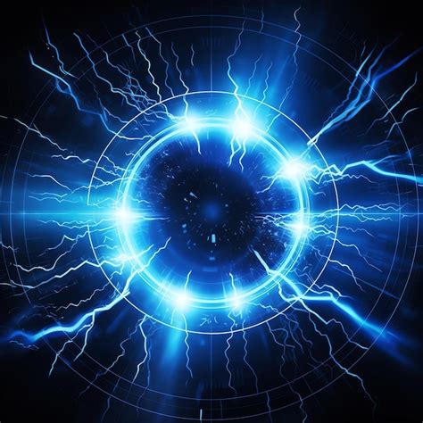 Dynamic Abstract Illustration Of Electrical Energy With Bright Blue Lightning And Electric Arcs