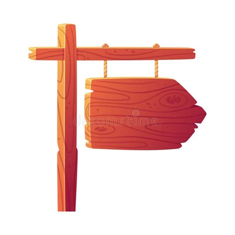 Wooden Arrow Pointer And Board On Pole For Direction Or Information