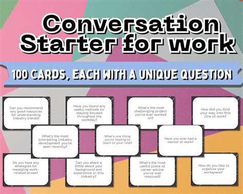 Conversation Starters For Work Printable Cards Team Building Activities