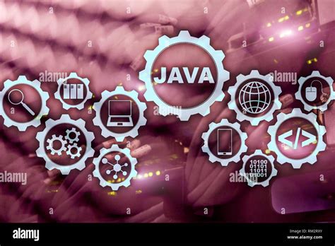 Java Programming Concept Virtual Machine On Server Room Background
