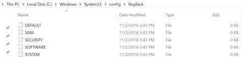 enable automatic backup of system registry when restart in windows 10