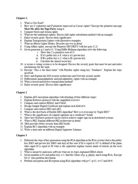 Cns Question Bank Pdf Public Key Cryptography Encryption