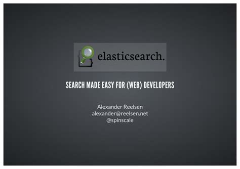 Elasticsearch Introduction Ppt