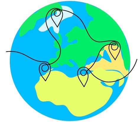 Premium Vector Location Pointers On Earth One Line Drawing Pin Pointers Gps Navigation