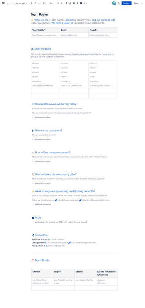 팀 포스터 템플릿 Atlassian