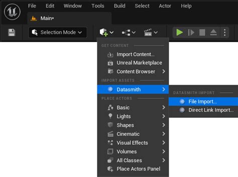 Importing Datasmith Content Into Unreal Engine Unreal Engine 55