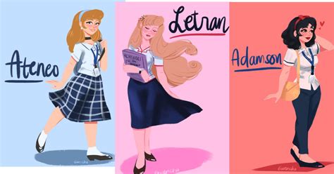 Artist Reimagines Disney Princesses Into School Girls In The Philippines Where In Bacolod
