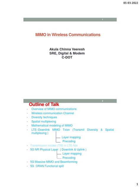 Mimo Presentation Pdf Pdf Mimo Electronic Engineering