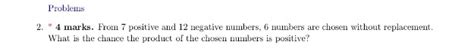 Solved Problems Marks From Positive And Negative Chegg Com