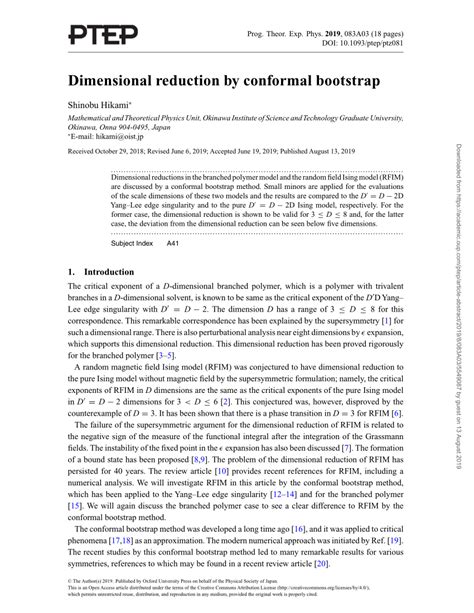 Pdf Dimensional Reduction By Conformal Bootstrap