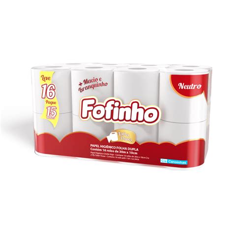 Papel Higiênico Folha Dupla 30m Com 16 Rolos Fofinho Canoinhas