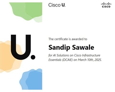 Cisco Ai Infrastructure Learning Professionaldevelopment Dcaie Sandip Sawale