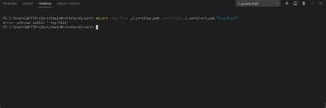 Error Try To Execute Command Mkcert Key File Certkeypem Cert