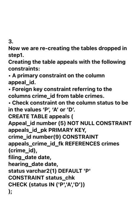 Solved I Wrote The Following Statement In My Oracle Sql