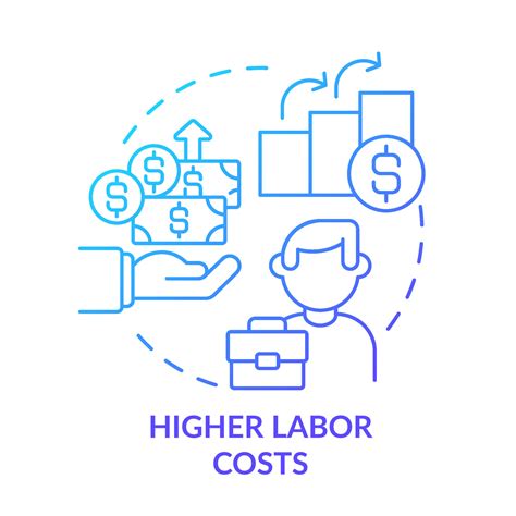Higher Labor Costs Blue Gradient Concept Icon Wage Rates And Worker