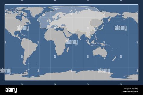 Eurasian Tectonic Plate On The Solid Contour Map In The Patterson Cylindrical Projection