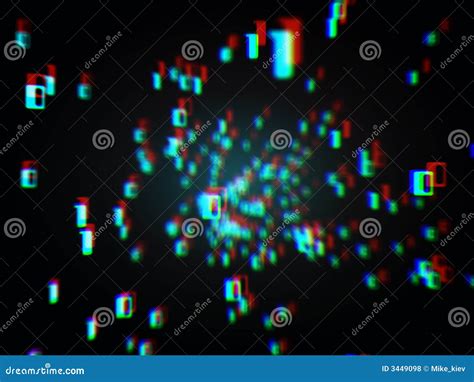 Digital Stream Simple Binary Code Wave By Ones And Zeros Cartoon