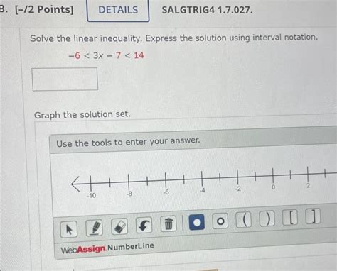 solved solve the linear inequality express the solution