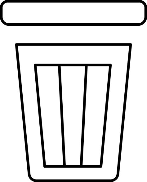Black Outline Dustbin Icon Or Symbol 24975518 Vector Art At Vecteezy
