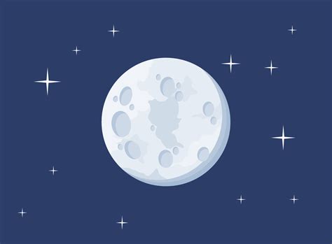 Luna Llena O Planeta Con Fondo De Estrella En El Cielo Nocturno Azul