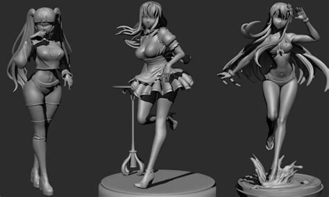 Escultura 3d Nsfw Personagem Feminino Anime Figuras Impressão 3d No