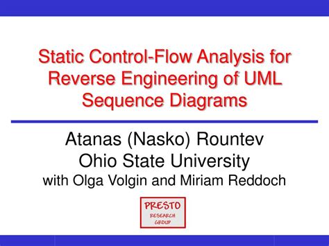 Ppt Static Control Flow Analysis For Reverse Engineering Of Uml Sequence Diagrams Powerpoint