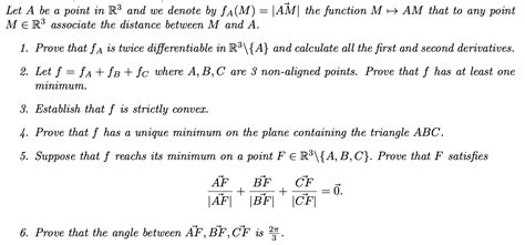 Solved Let A Be A Point In R And We Denote By FA M AM Chegg Com