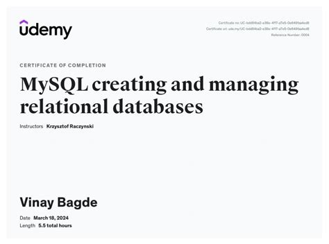 vinay bagde on linkedin mysql certification databasemanagement