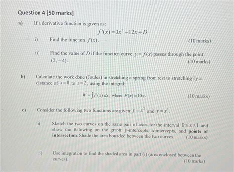 Solved A Function Is Given As F X 2x2 2x 6 I Find The