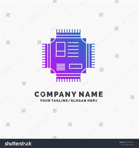 Chip Cpu Microchip Processor Technology Purple Stock Vector Royalty Free 1247443771 Shutterstock
