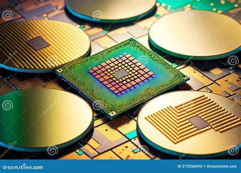 Microprocessor And Microcircuit Industry Wafer Semiconductor Manufacturing Stock Illustration