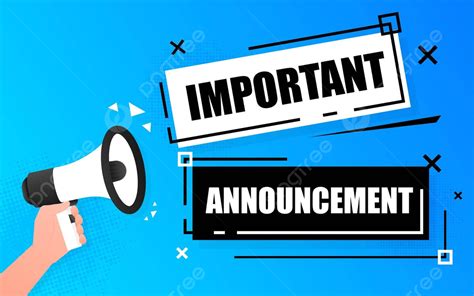 Vector Illustration Of A Blue Banner With An Important Announcement