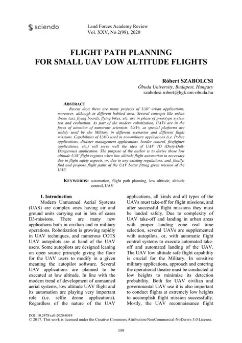 PDF Flight Path Planning For Small UAV Low Altitude Flights
