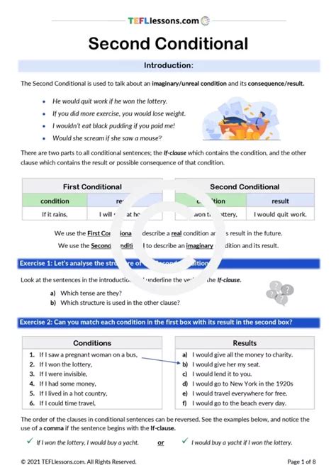 Second Conditional Lesson Tefl Lessons Esl Worksheets Lesson