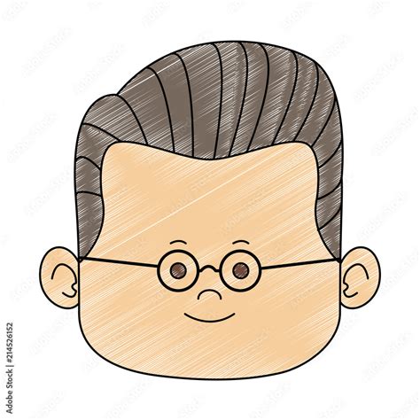 Cute Midget Man Face With Glasses Cartoon Vector Illustration Graphic