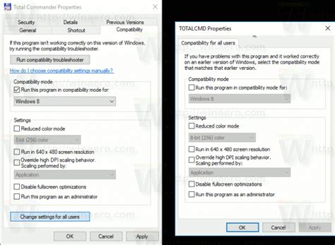 Change Compatibility Mode Settings For Apps In Windows