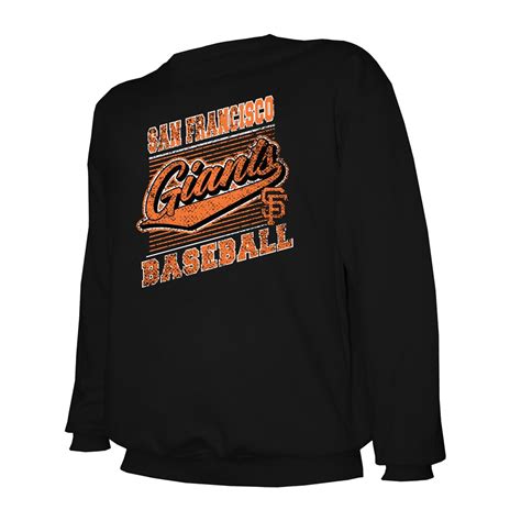 Mens San Francisco Giants Stitches Black Lightweight Crew Sweatshirt
