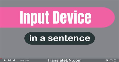 Input Device In A Sentence
