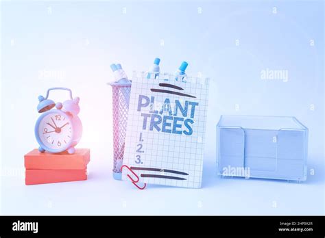 Writing Displaying Text Plant Trees Business Showcase Process Of Planting A Tree For Land
