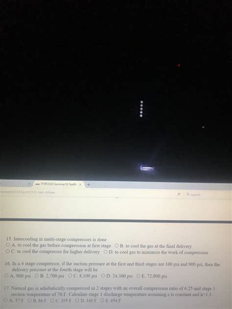 Solved Intercooling In Multi Stage Compressors Is Done A