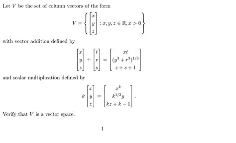 Solved Let V Be The Set Of Column Vectors Of The Form V Y Chegg Com