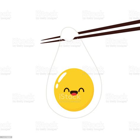 Eigelb Und Essstäbchenvektor Tapete Dottercartoonvektor Süßer