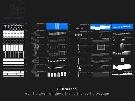 Infrastructure 73 Procreate Brushes Manga Anime Digital Painting Architecture Cityscape
