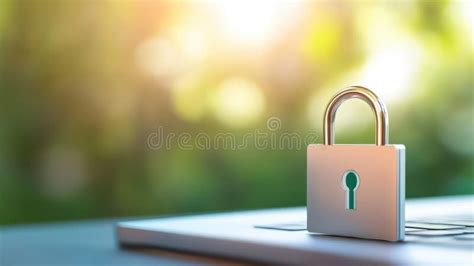 Enhanced Laptop Security Padlock On Keyboard Symbolizing Data Protection Cybersecurity And