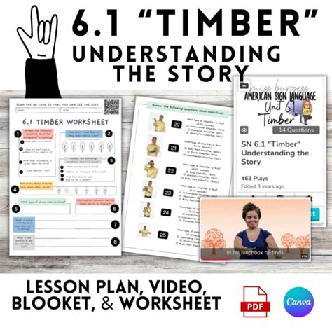 Sn 61 Asl Timber Story Lesson Classifier Lesson Fro American Sign