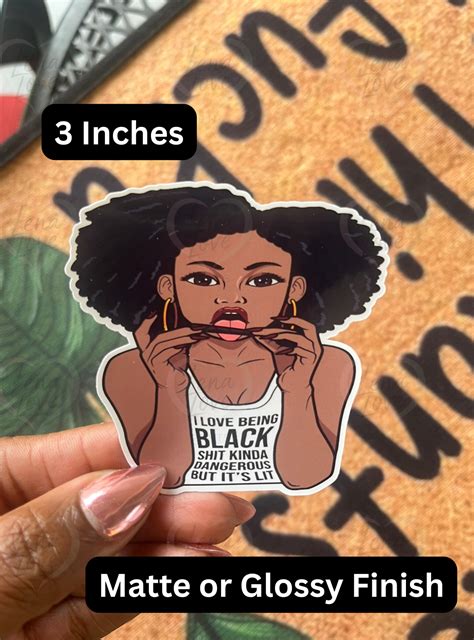 I Love Being Black Die Cut Sticker For Planners Laptops Water Bottles