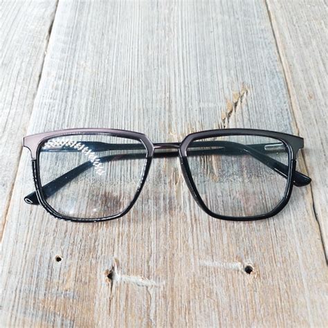 Black And Gray Recessed Eyeglass Frames Only Square G Gem