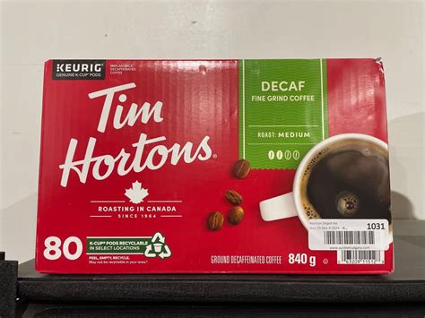 Tim Hortons Decaf Fine Grind Coffee Medium Roast 80 K Cup Pods