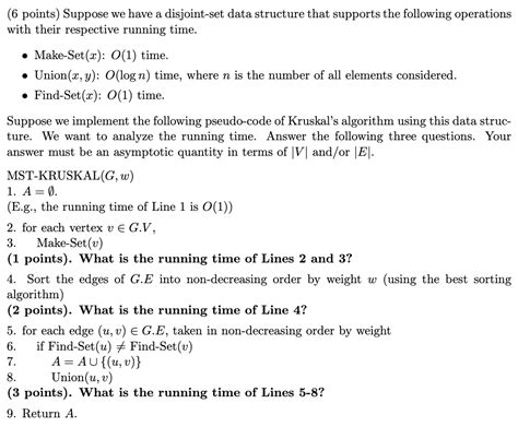 Solved 6 Points Suppose We Have A Disjoint Set Data