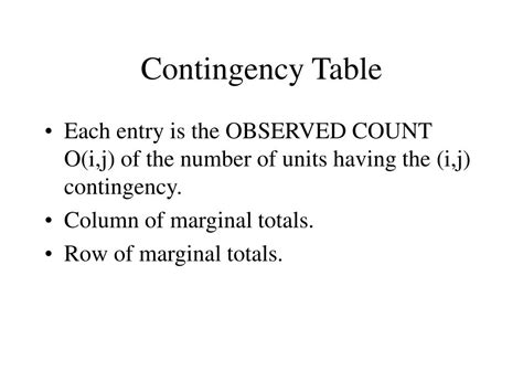 PPT Contingency Tables PowerPoint Presentation Free Download ID